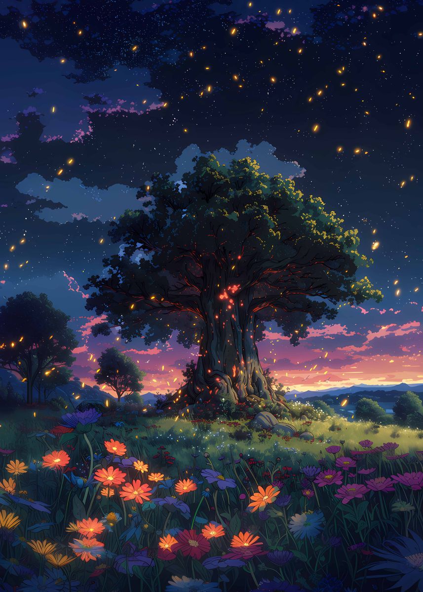 'Magical Tree' Poster, picture, metal print, paint by Fahim Emon | Displate