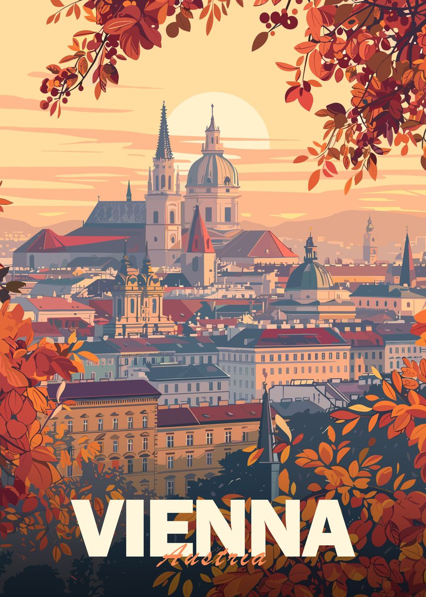 'Vienna City Minimalist' Poster, picture, metal print, paint by Mason ...