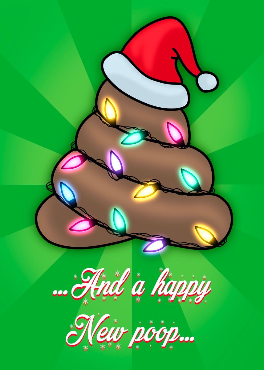 'Funny Christmas toilet poo' Poster, picture, metal print, paint by ...