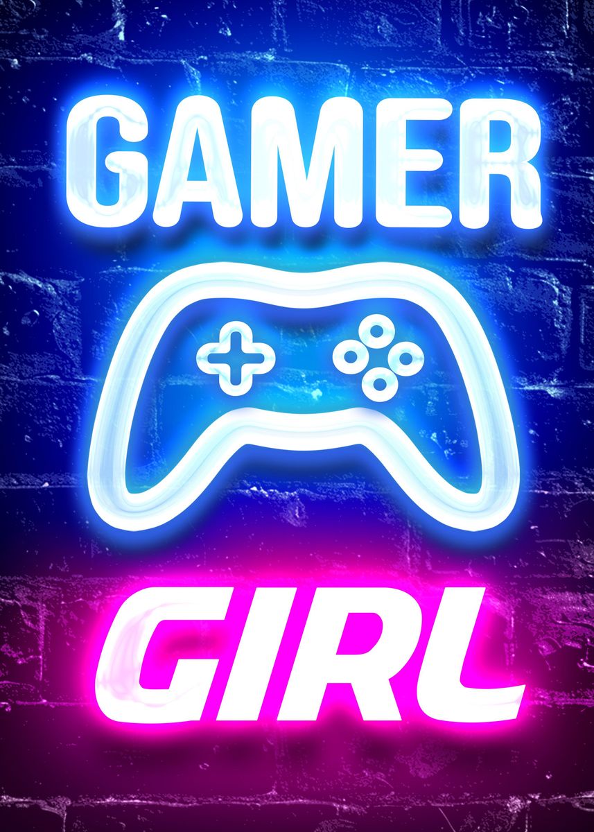 'Gamer girl ' Poster, picture, metal print, paint by Kitty Kit | Displate