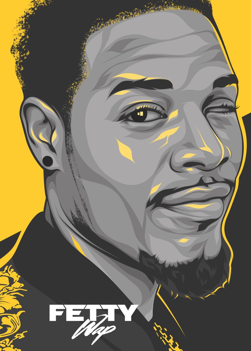 'Rapper Fetty Wap' Poster, picture, metal print, paint by Lustado ...