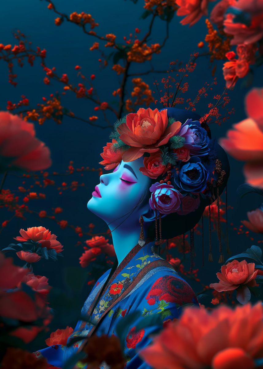 'Serenity in Bloom' Poster, picture, metal print, paint by PMVisual ...