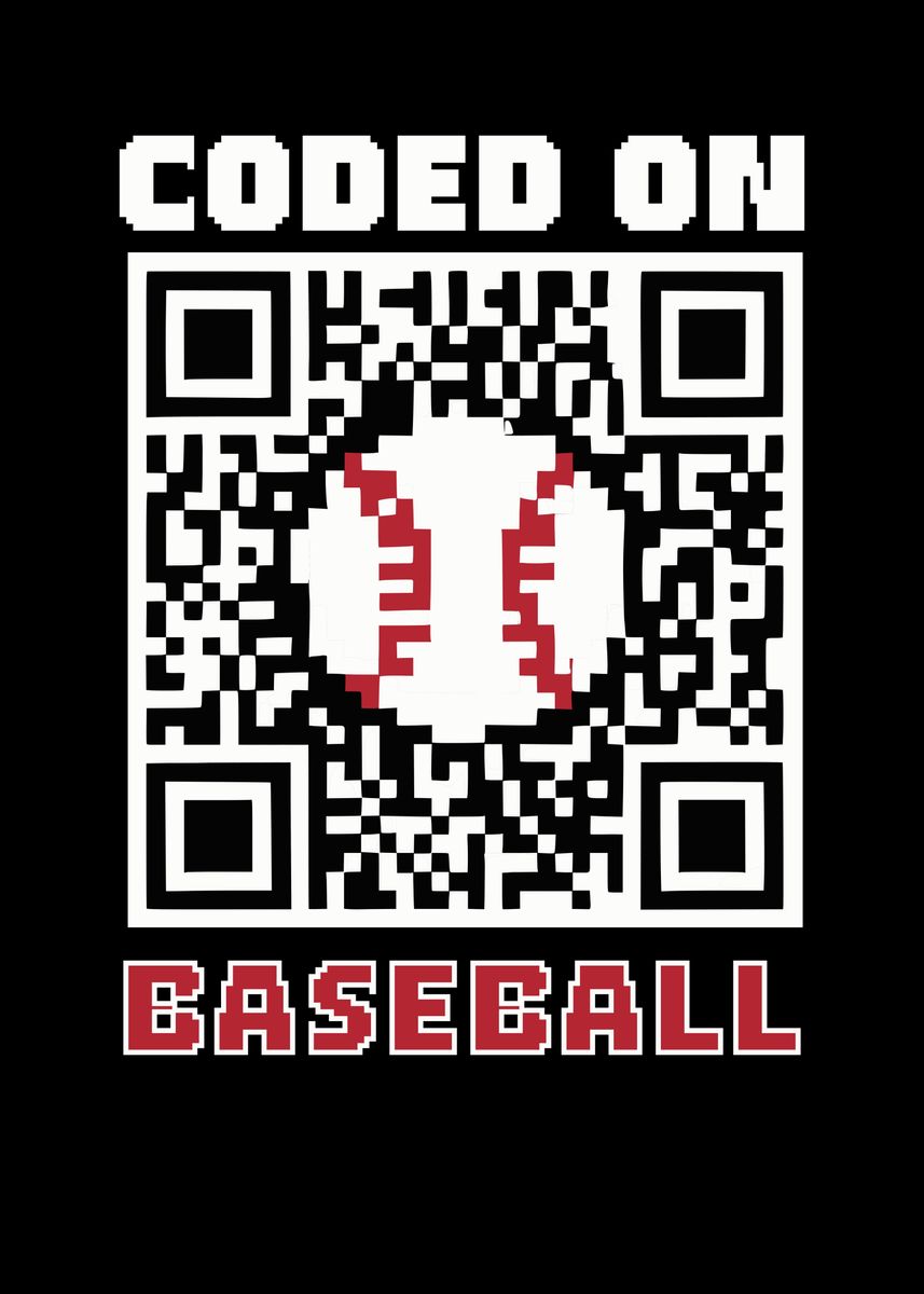 'QR Coded On Baseball' Poster, picture, metal print, paint by ...