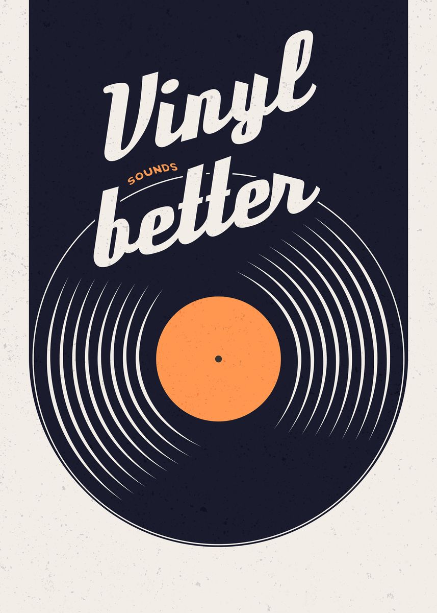 'Vinyl Sounds better' Poster, picture, metal print, paint by Uber Colektiv | Displate