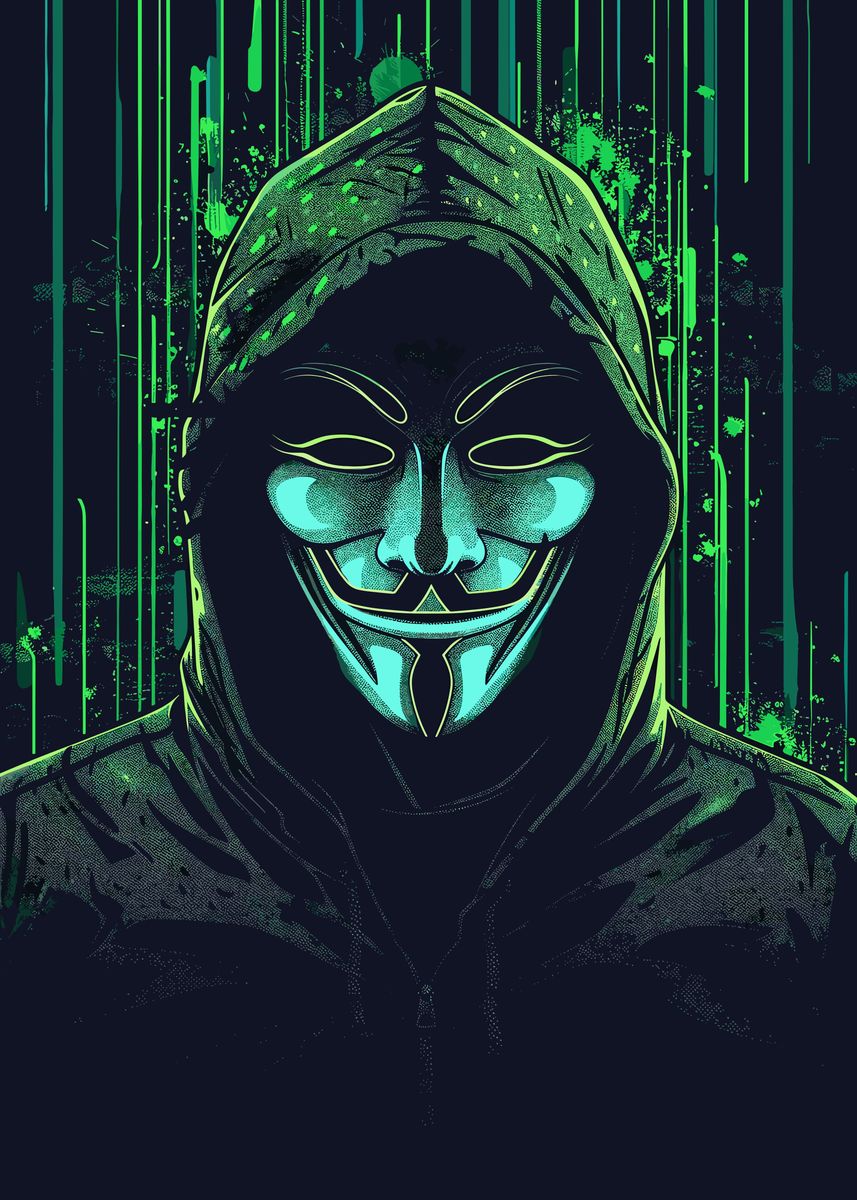 'Anonymous Hacker' Poster, picture, metal print, paint by Mesh | Displate