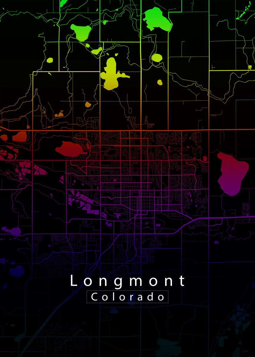 'Longmont Colorado Map' Poster, picture, metal print, paint by Mapique ...
