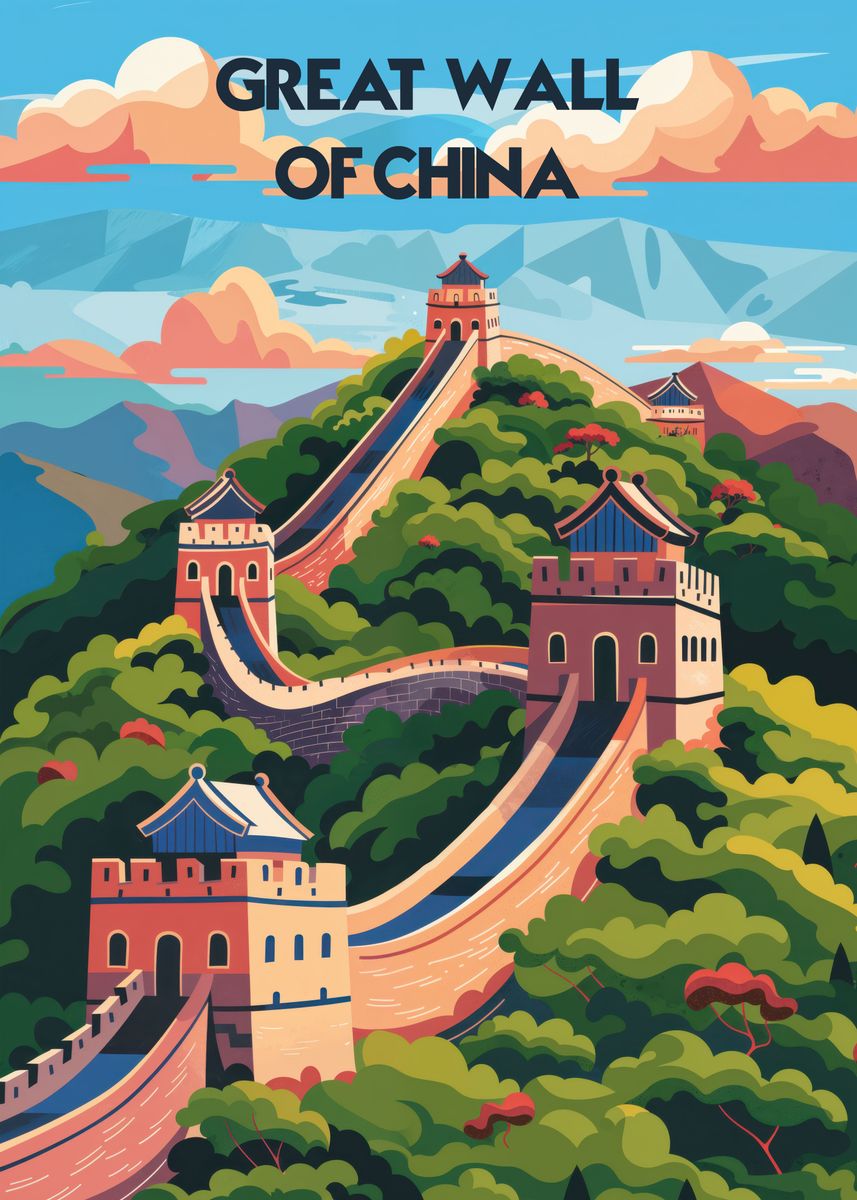 'Majestic Great Wall' Poster, picture, metal print, paint by Powerful ...