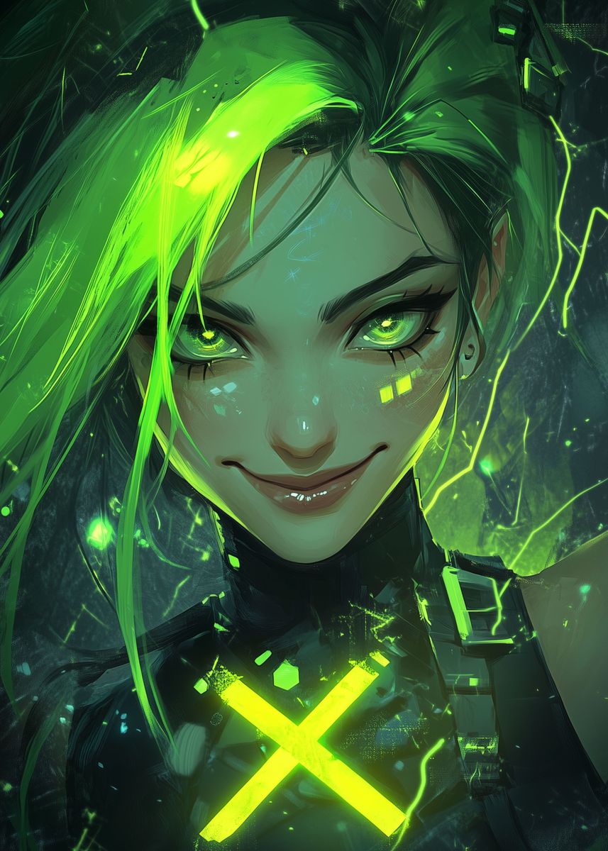 'green slime gothic girl' Poster, picture, metal print, paint by ...