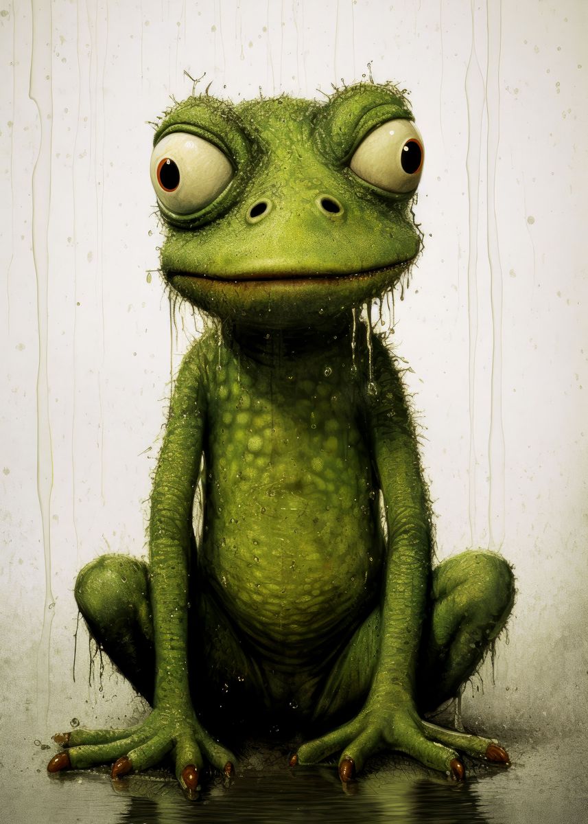 'Frog' Poster, picture, metal print, paint by Ralph Frankenberg | Displate