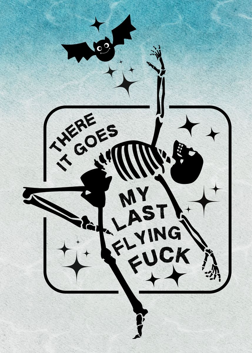 'Halloween Skeleon Flying' Poster, picture, metal print, paint by Wyld ...