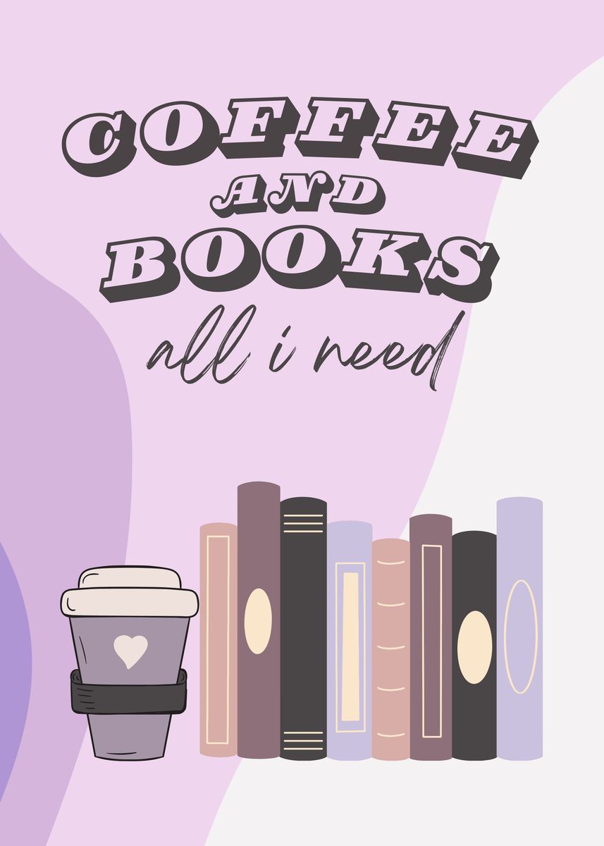 'Coffee and Books Booktok' Poster, picture, metal print, paint by ...