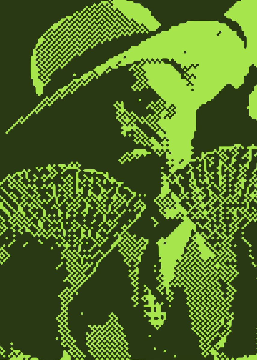 '8bit Mask' Poster, picture, metal print, paint by Theo | Displate