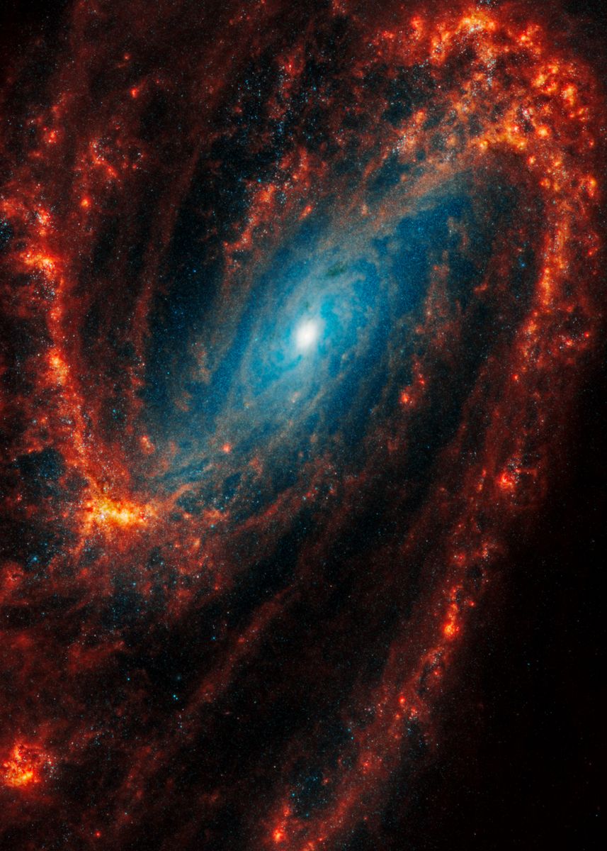 'Galaxy in flames' Poster, picture, metal print, paint by NASA | Displate