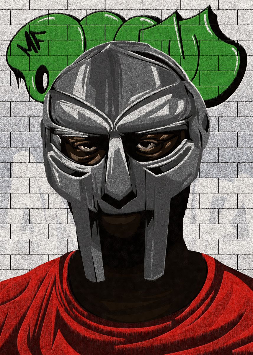 'Mf Doom' Poster, picture, metal print, paint by Black And White | Displate