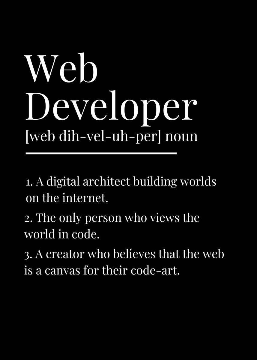 'Funny Web Developer' Poster, picture, metal print, paint by Neo Design ...