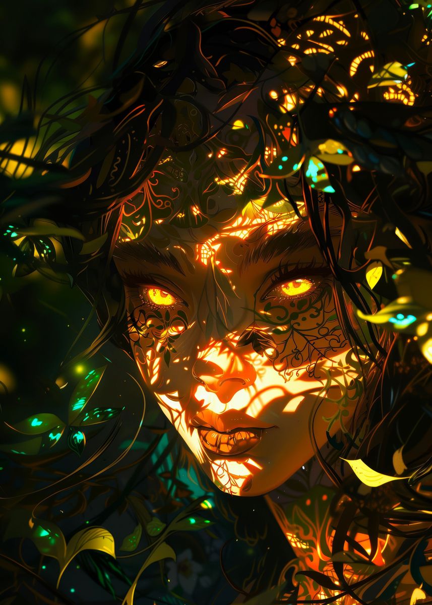 'Magic Forest Dryad Elf Zen' Poster, picture, metal print, paint by ...