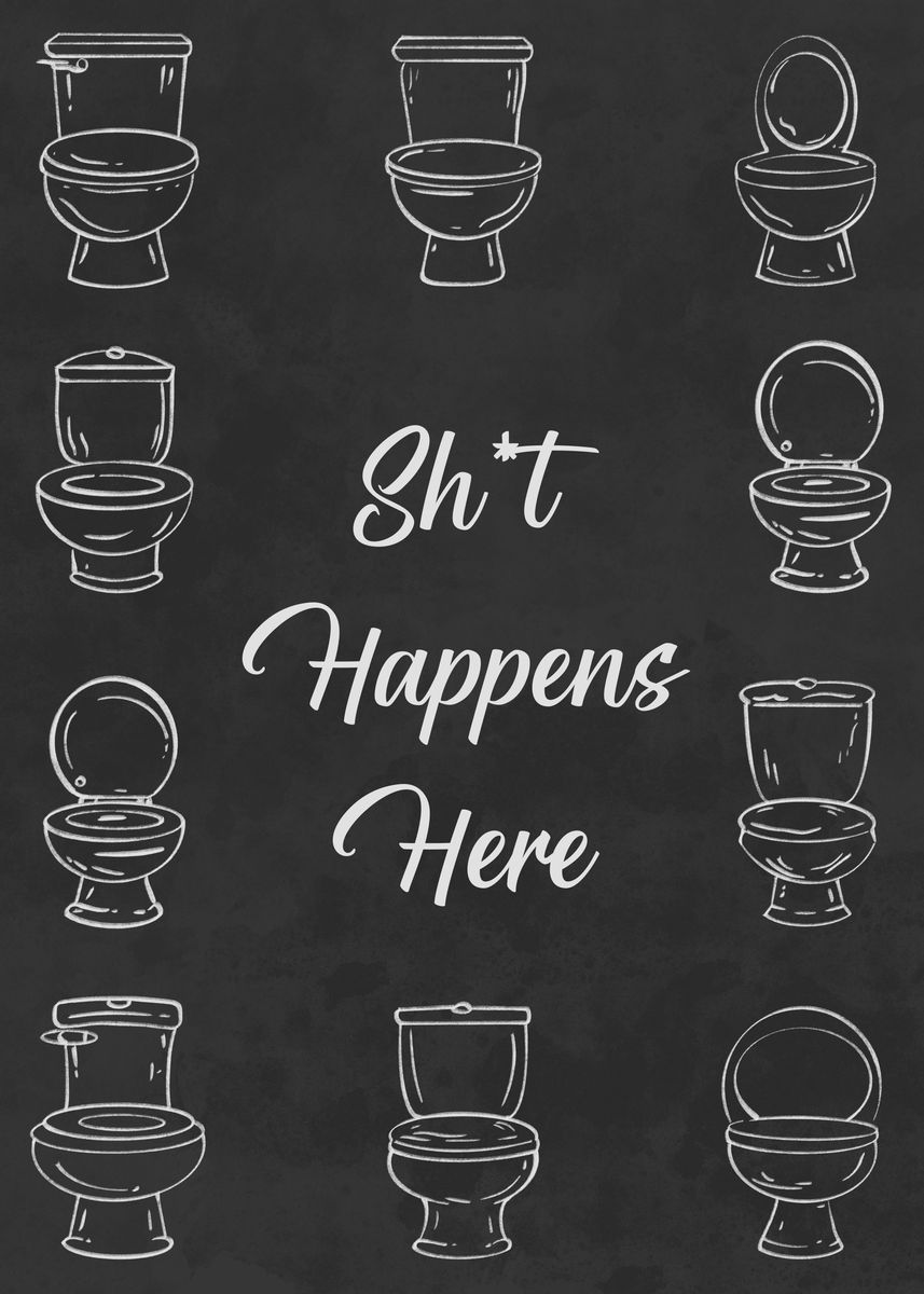 'Funny Toilet Sign' Poster, picture, metal print, paint by Aiden Tells ...