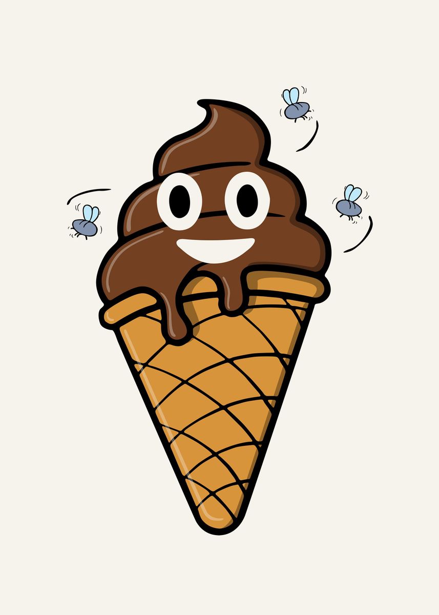 'Shit ice cream' Poster, picture, metal print, paint by Melonseta ...