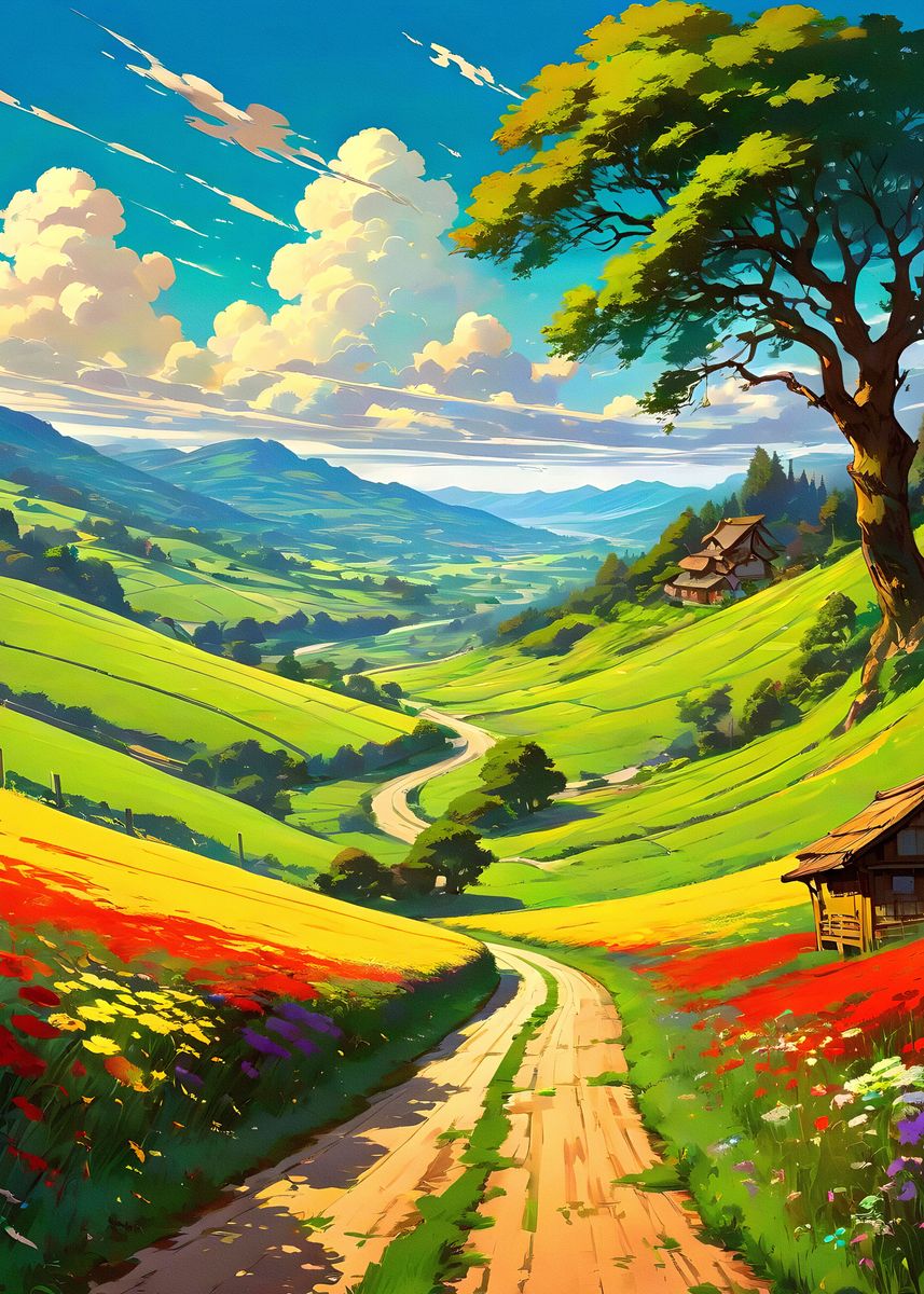 'Nature Landscape' Poster, picture, metal print, paint by tra avis ...