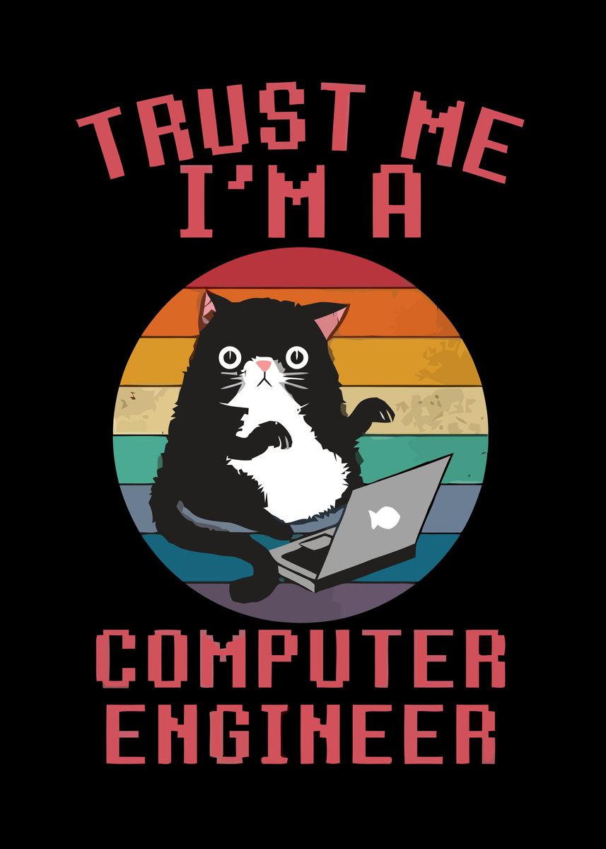 'Cat Funny Programming' Poster, picture, metal print, paint by Animal ...