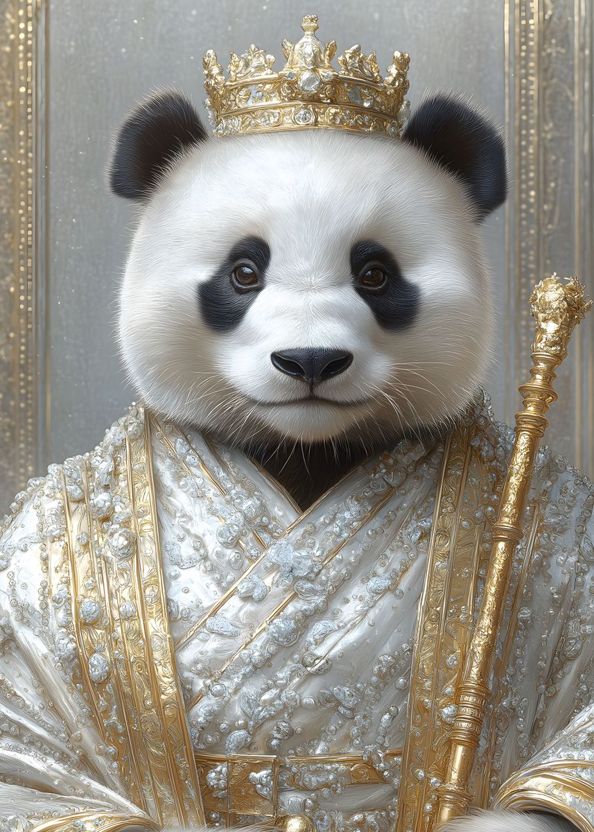 'Panda King' Poster, picture, metal print, paint by Melvina Poole ...