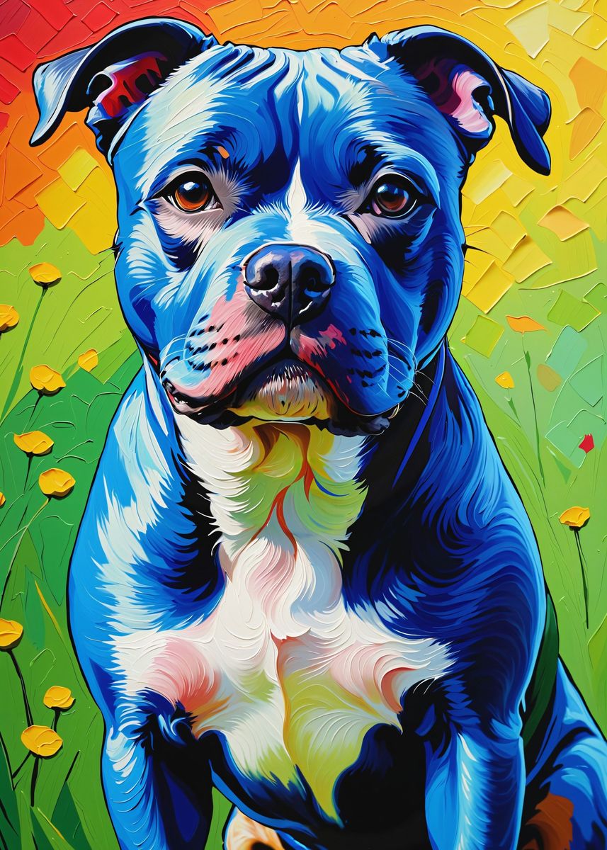'Staffy' Poster, picture, metal print, paint by City Map Art Prints ...
