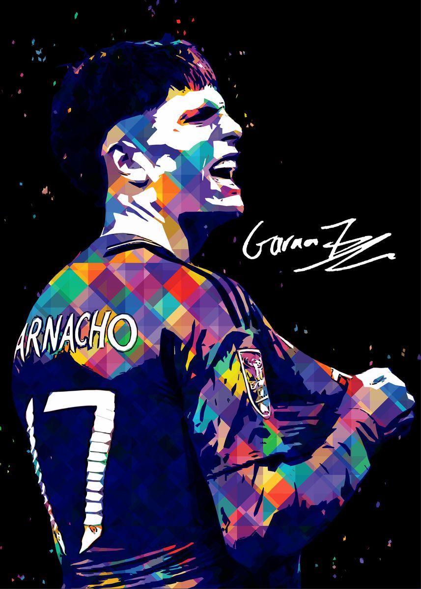 'Garnacho 17' Poster, picture, metal print, paint by Armor Five | Displate