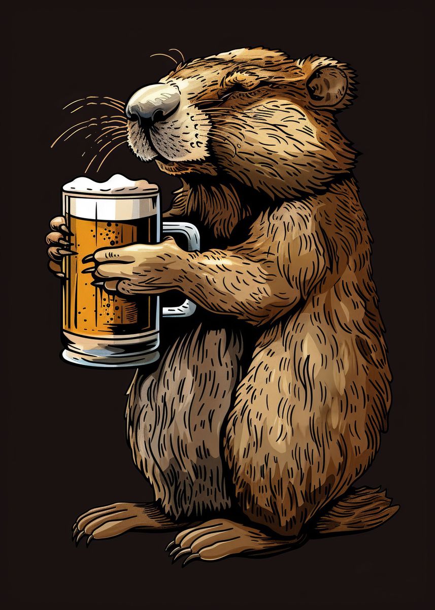 'Groundhog Beer' Poster, picture, metal print, paint by Henning ...