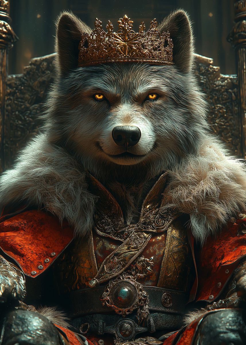 'Wolf Monarch of the Wild' Poster, picture, metal print, paint by ...