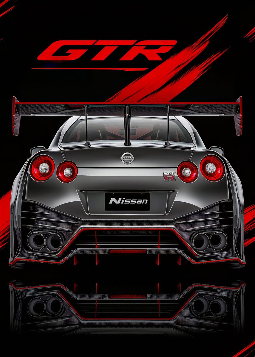 'Nissan GTR R35' Poster, picture, metal print, paint by Vizio | Displate