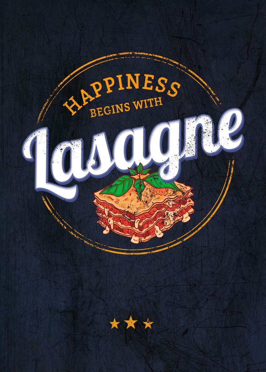 'Lasagna Pasty Dish Italy' Poster, picture, metal print, paint by Nils ...