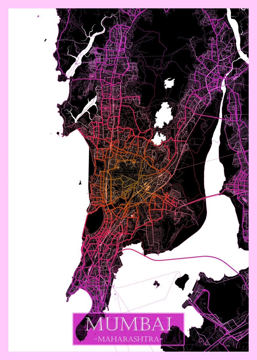 'Mumbai Maharashtra Map' Poster, picture, metal print, paint by Towseef ...
