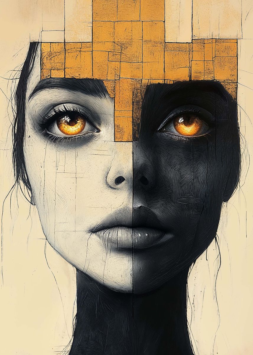 'Golden Duality' Poster, picture, metal print, paint by M Hultink ...