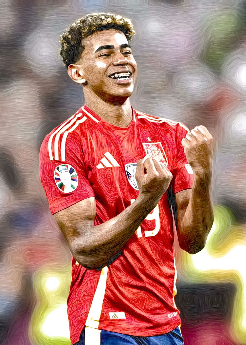 'Lamine Yamal art drawing' Poster, picture, metal print, paint by ...