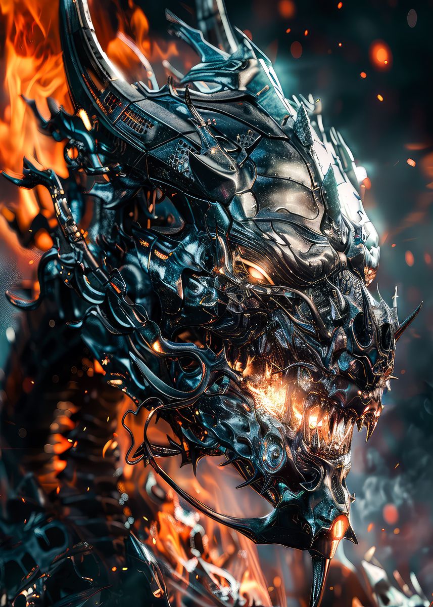 'Dragon Terminator' Poster, picture, metal print, paint by tricky dee ...