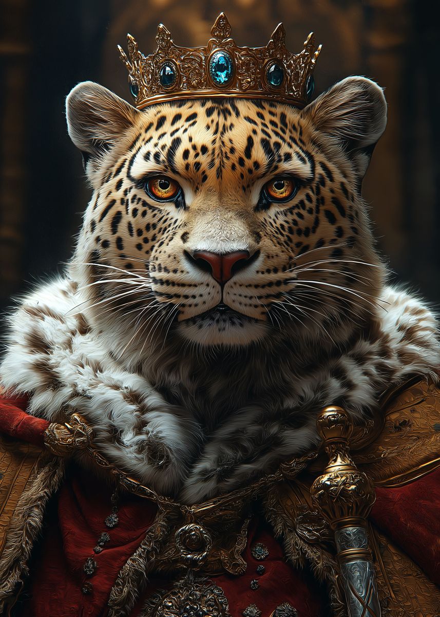 'Leopard Monarch of the Wil' Poster, picture, metal print, paint by ...