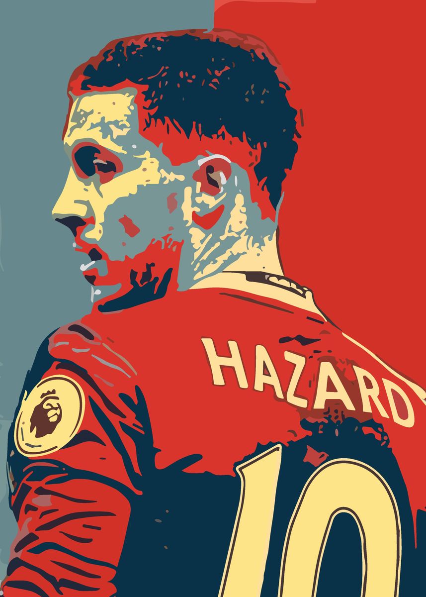 'Eden Hazard' Poster, picture, metal print, paint by VisionPrint | Displate