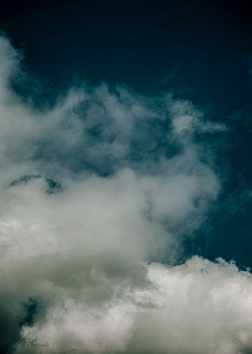 'Dark Blue Clouds' Poster, picture, metal print, paint by Hannah | Displate