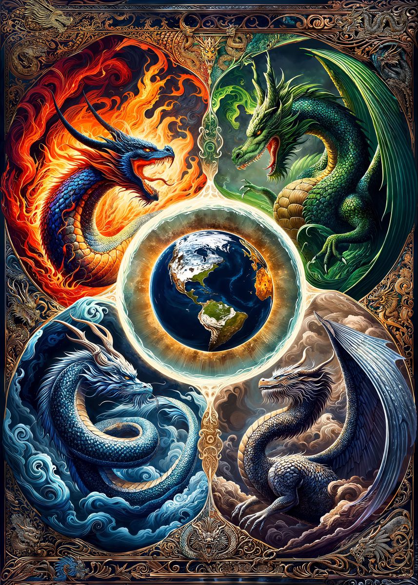 'Balance of the Elements' Poster, picture, metal print, paint by ...