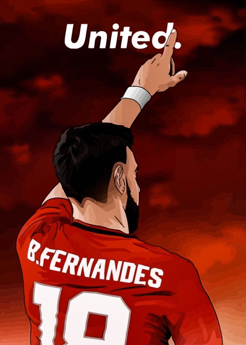 'Bruno Fernandes Player' Poster, picture, metal print, paint by Keli ...