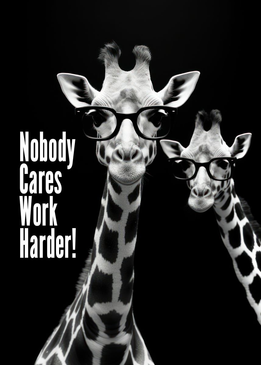 'Nobody cares work harder' Poster, picture, metal print, paint by Kerry ...