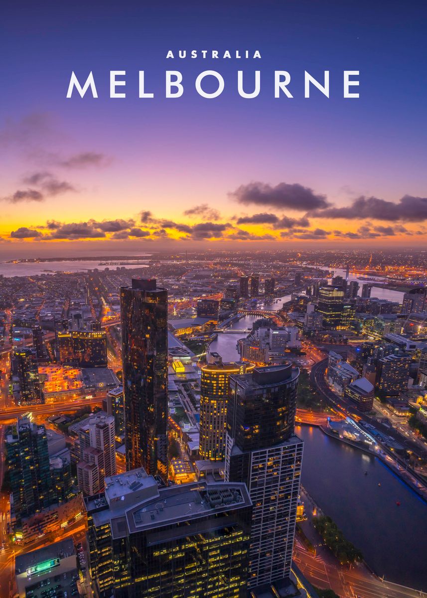 'Melbourne Australia' Poster, picture, metal print, paint by Oneil ...
