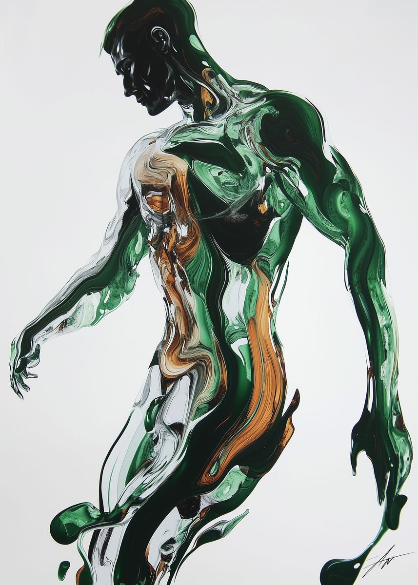 'SHIFTING BODY ' Poster, picture, metal print, paint by Aurelien Vos ...