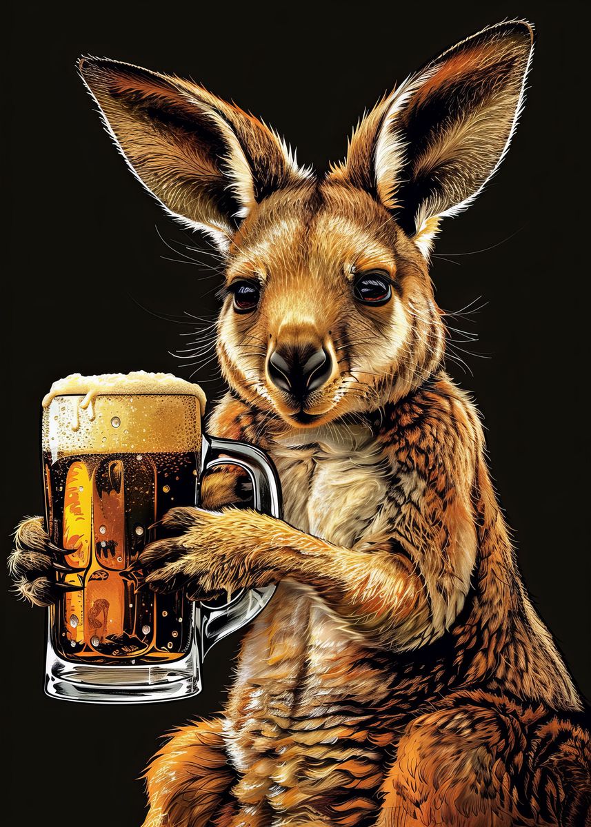 'Wallaby Beer' Poster, picture, metal print, paint by Henning Seiffert ...