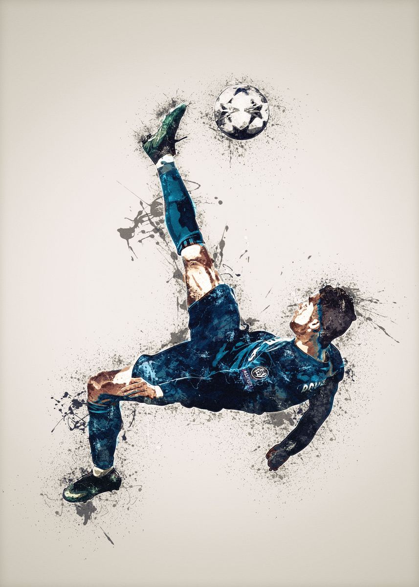 'Bicycle Kick' Poster, picture, metal print, paint by CarlosBalistreri ...