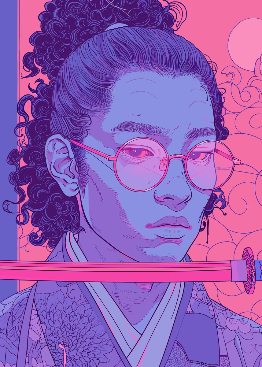 'Modern Retro Samurai' Poster, picture, metal print, paint by Oliver ...