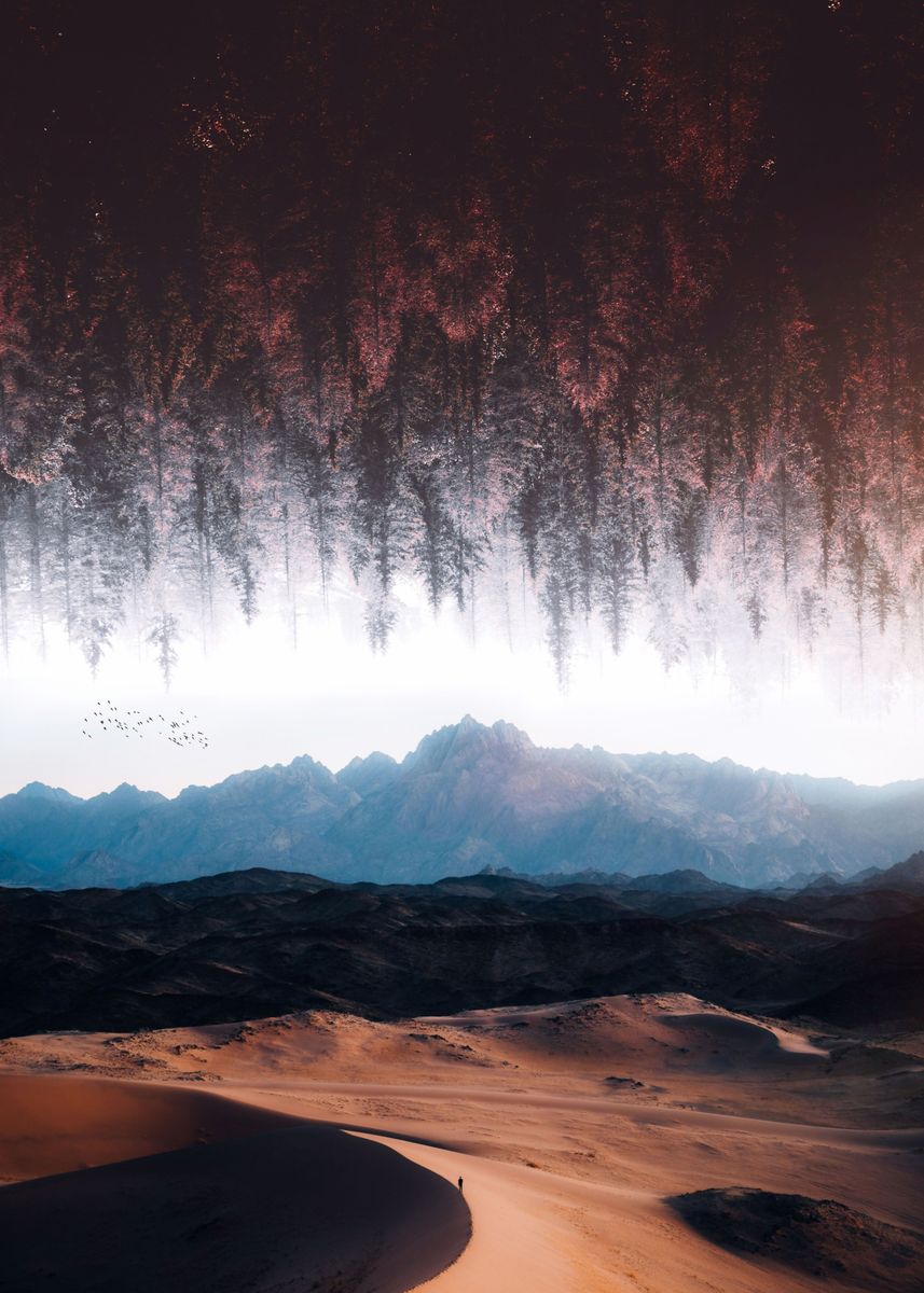 'Upside down forest desert' Poster, picture, metal print, paint by Gen ...