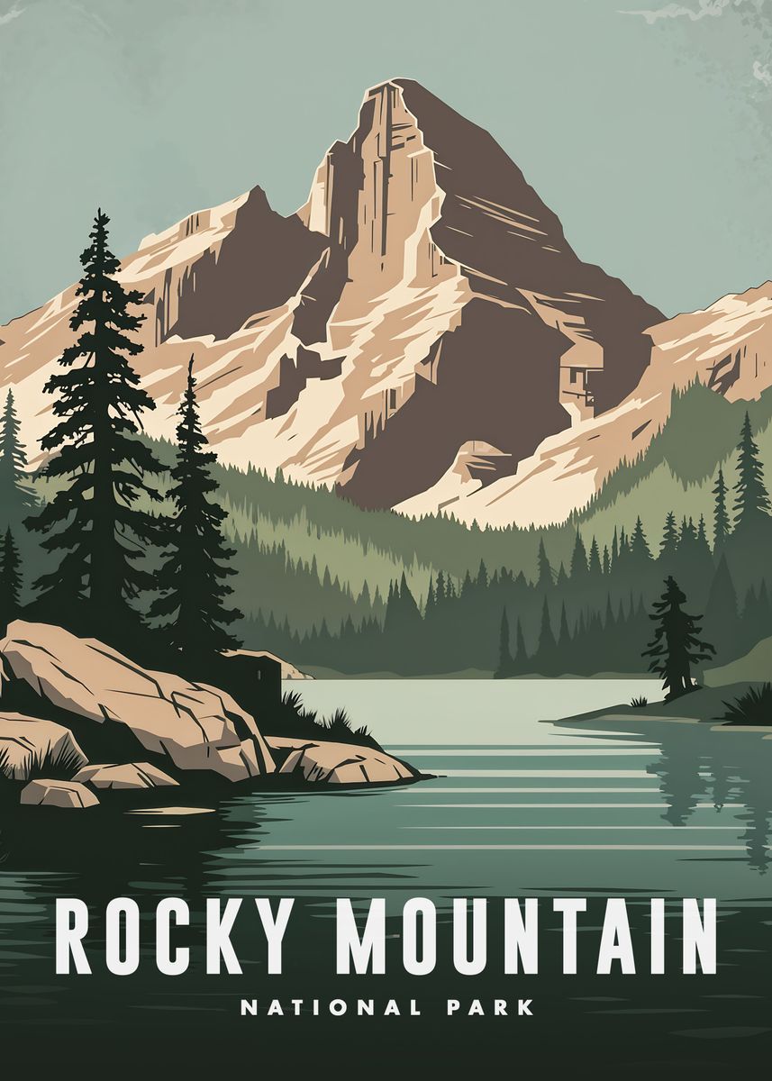 'Rocky Mountain' Poster, picture, metal print, paint by Fariedsfth ...