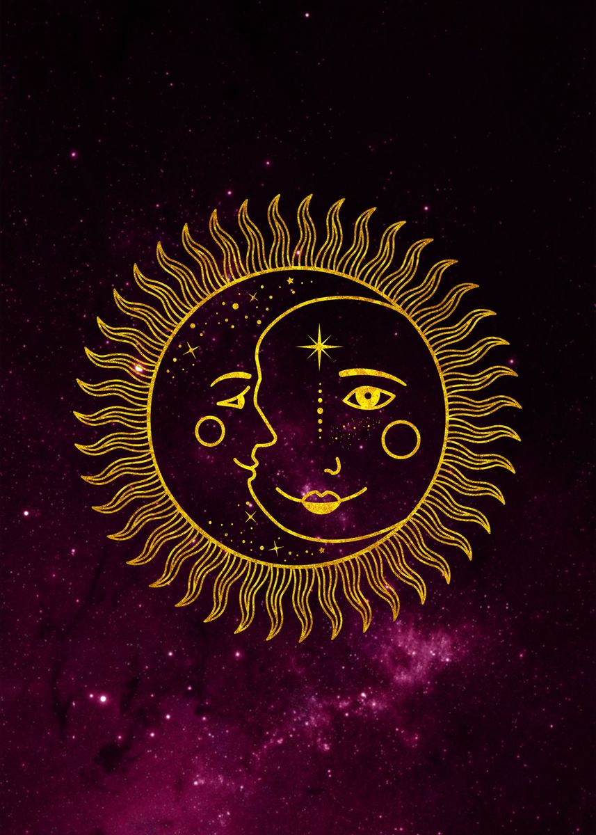 'Sun and Moon' Poster, picture, metal print, paint by Ishan Mishra | Displate