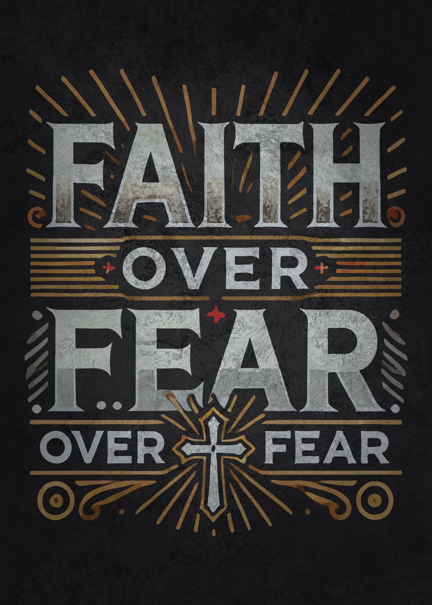 'Faith Over Fear Christian' Poster, picture, metal print, paint by ...
